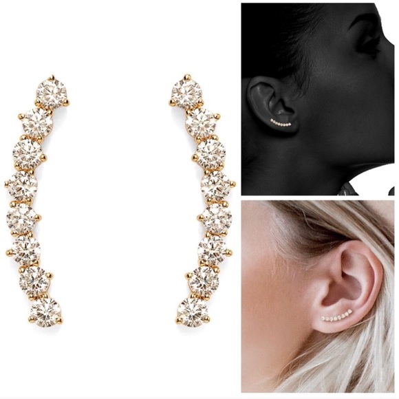 Jewelry | Gold Diamond Ear Crawler Earrings | Poshmark